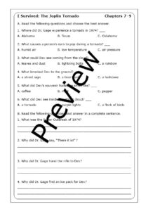 Lauren Tarshis "I Survived the Joplin Tornado, 2011" worksheets | Made ...