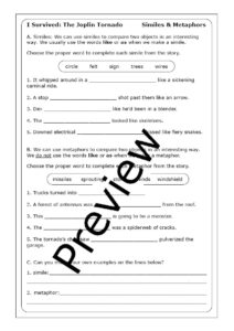 Lauren Tarshis "I Survived the Joplin Tornado, 2011" worksheets | Made ...