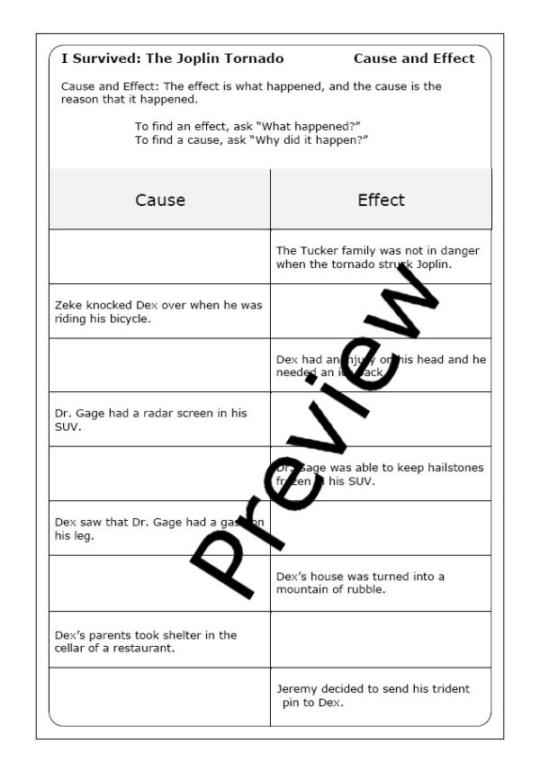 Lauren Tarshis "I Survived the Joplin Tornado, 2011" worksheets | Made ...