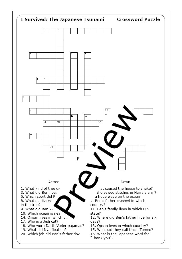 Lauren Tarshis "I Survived the Japanese Tsunami, 2011" worksheets ...