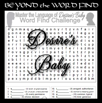 DESIREE'S BABY - Prereading Vocabulary Puzzle (worksheet, lesson) - NO ...
