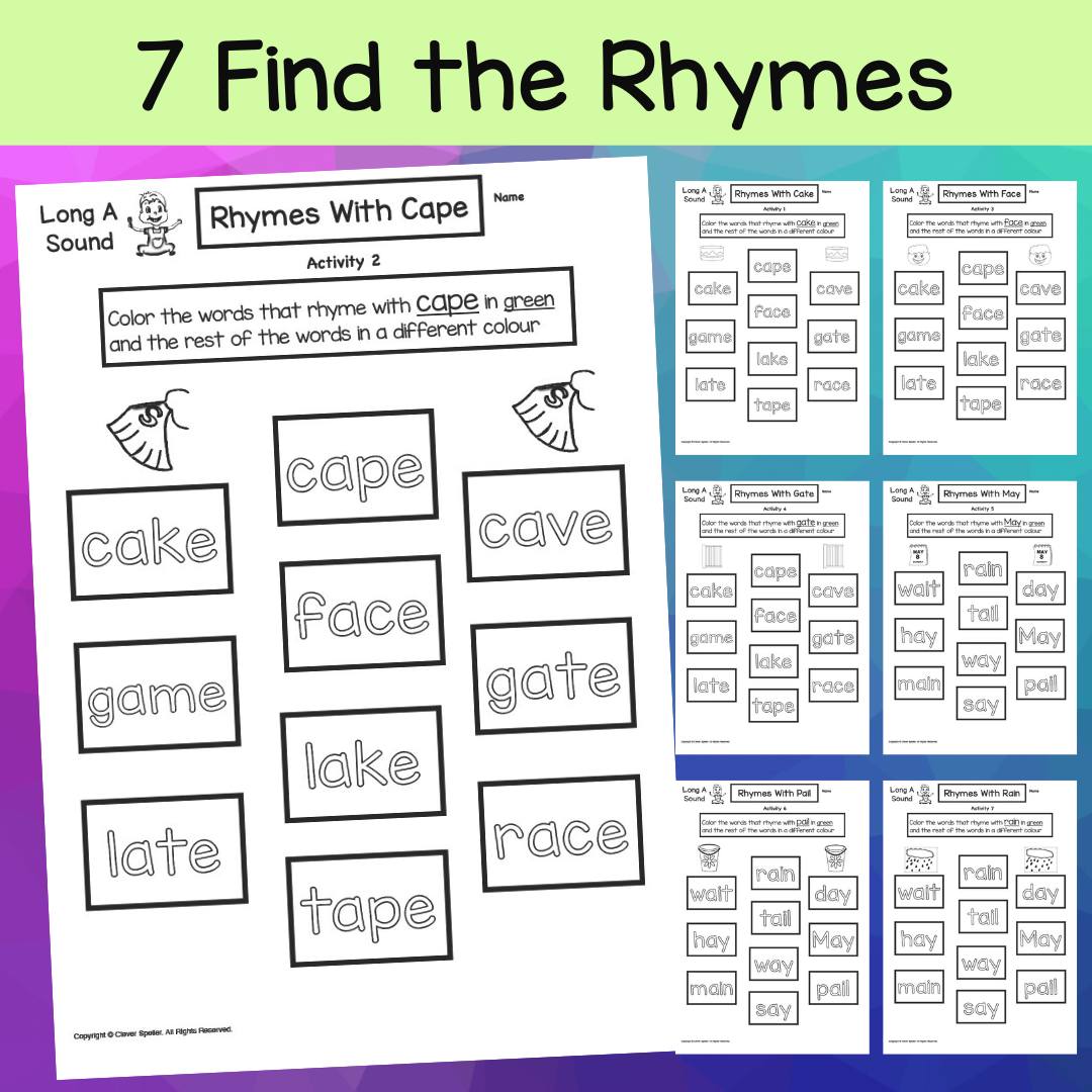 Rhyme Worksheets - Junior Primary - Phonological Awareness and Spelling ...
