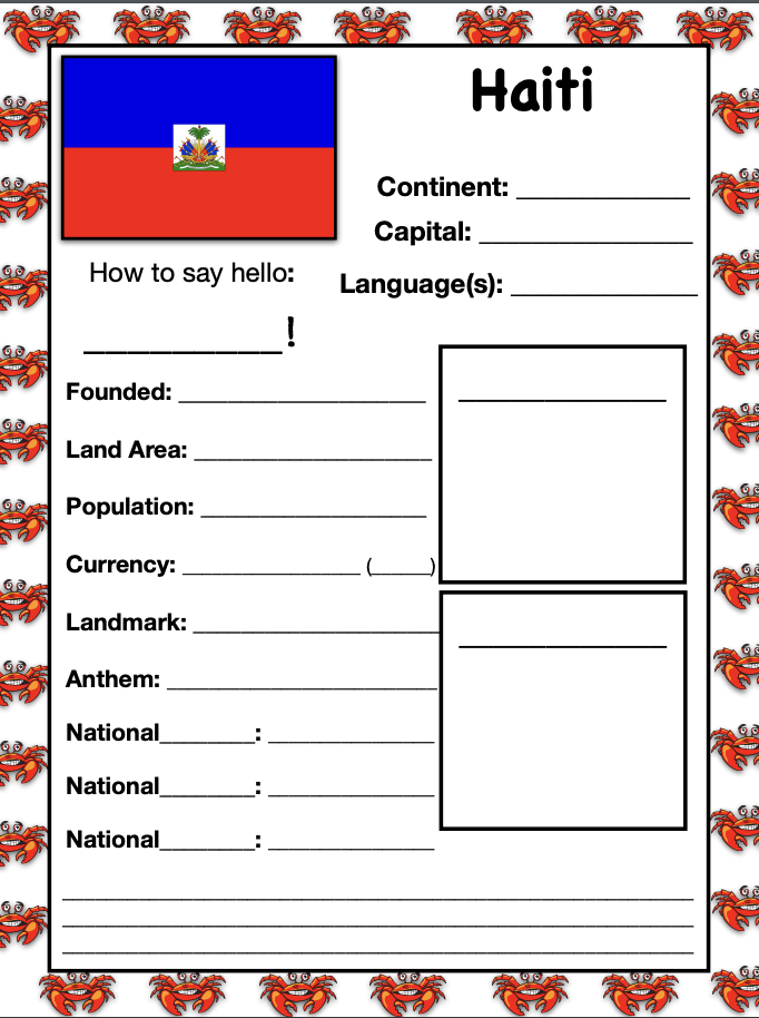 HAITI History & Geography, Travel The World Worksheet | Made By Teachers