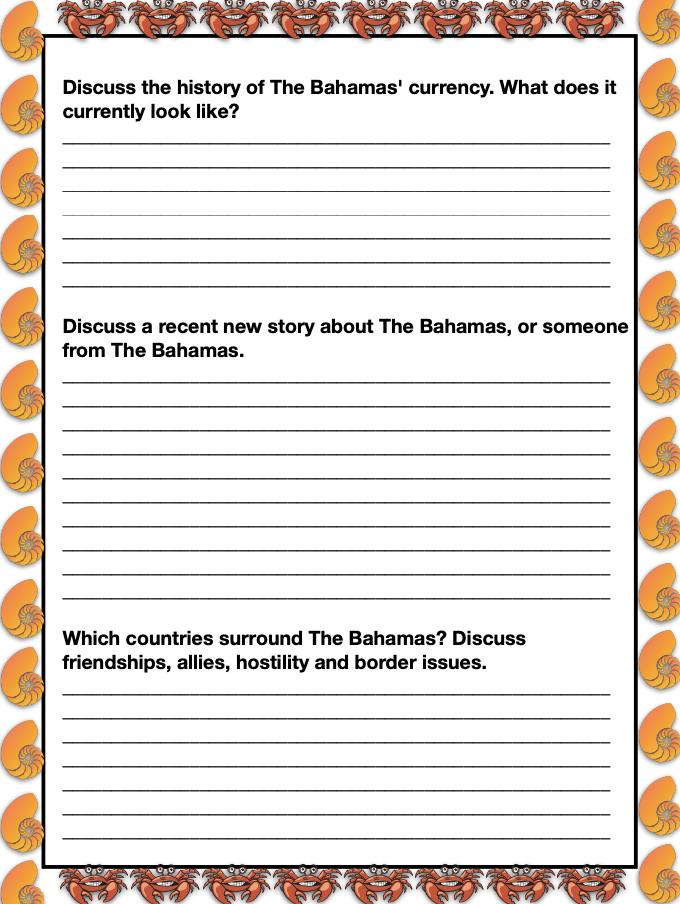 BAHAMAS History & Geography, Travel The World Worksheet | Made By Teachers