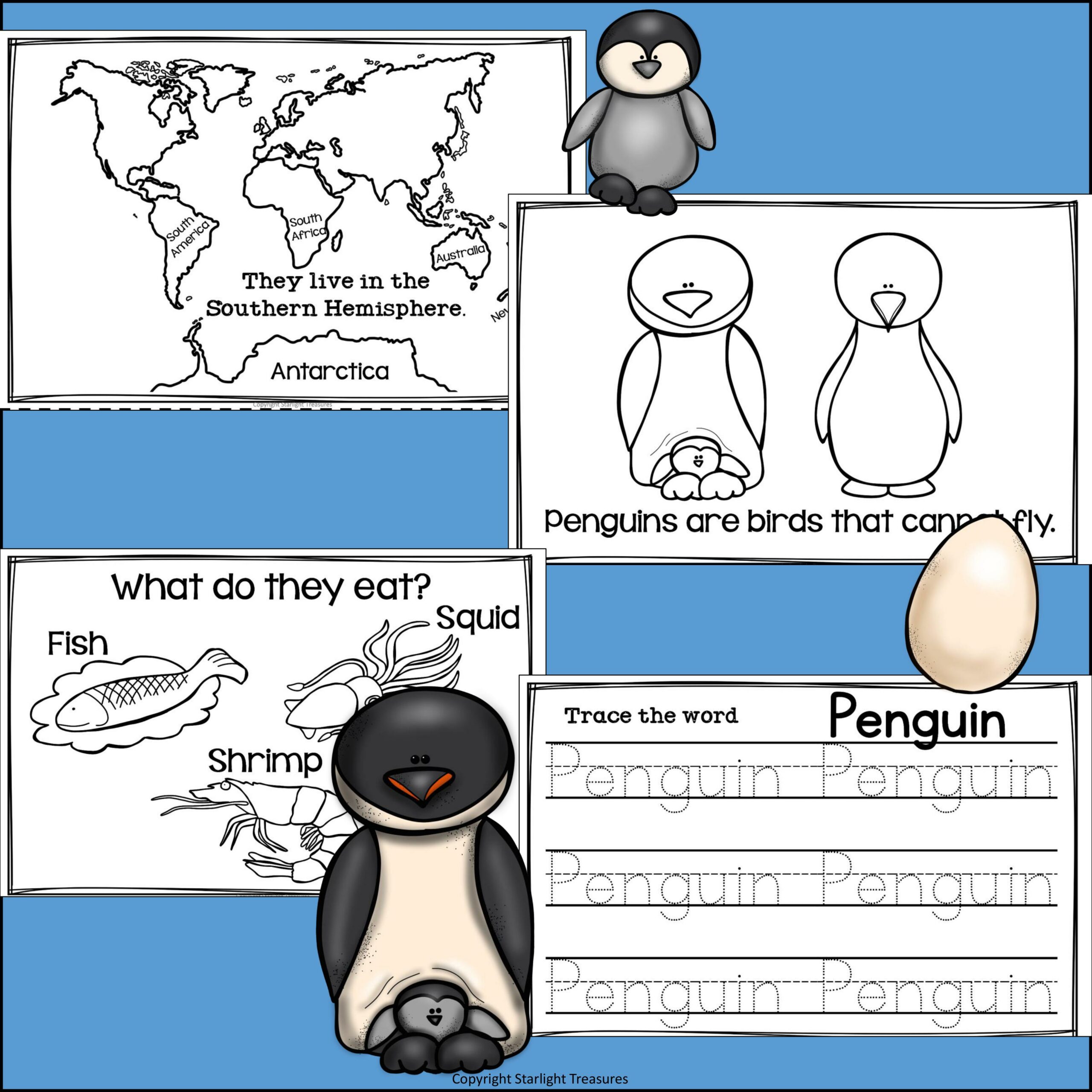 Penguins Mini Book for Early Readers - Animal Study | Made By Teachers