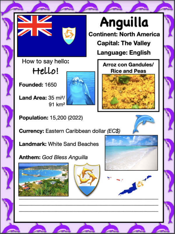 Anguilla History & Geography, Travel The World Worksheet | Made By Teachers