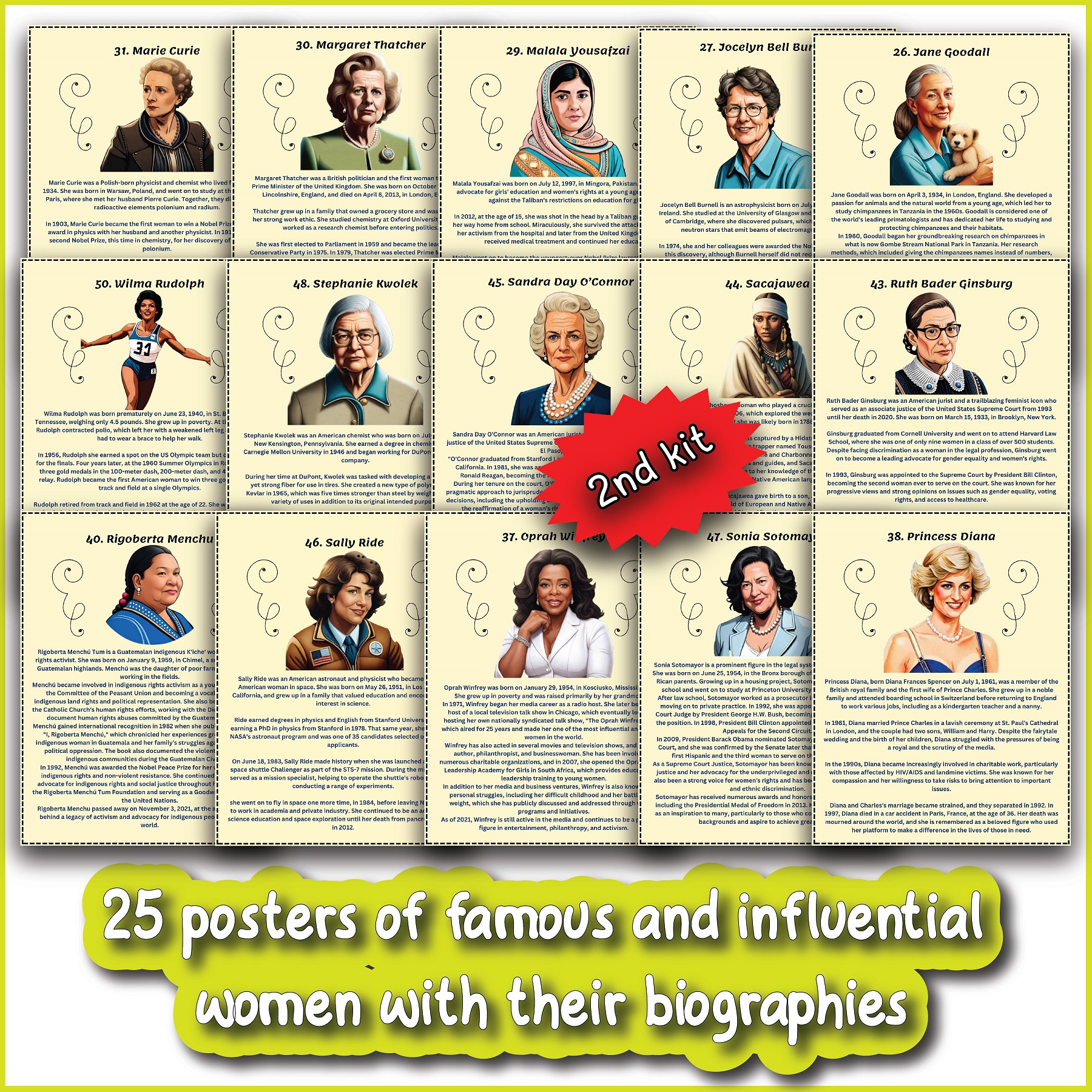 Famous Important Women in History|Famous Women Clip Art,stickers | Made ...