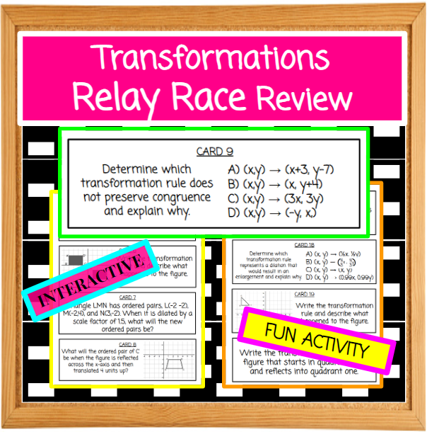 Transformation Rules and Unit Review Relay Race Game | Made By Teachers