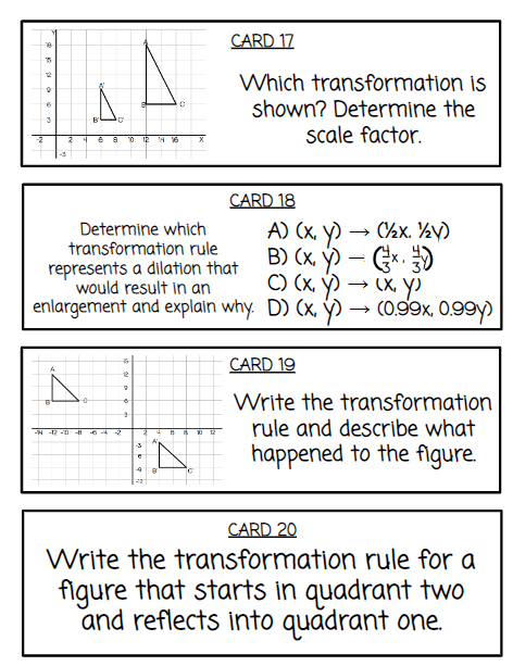 Transformation Rules and Unit Review Relay Race Game | Made By Teachers