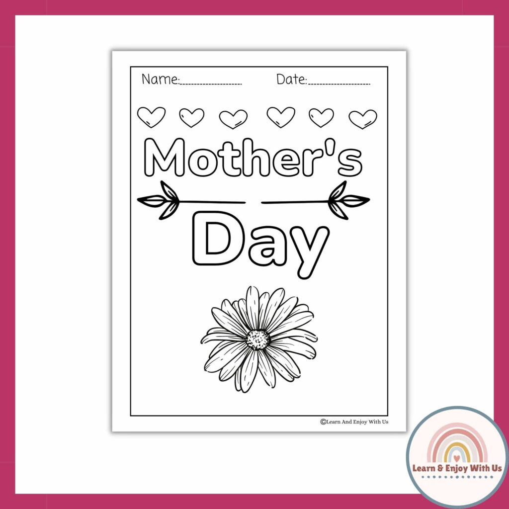 Mothers Day Coloring Pages For Preschool Kindergarten And 1st Grade ...