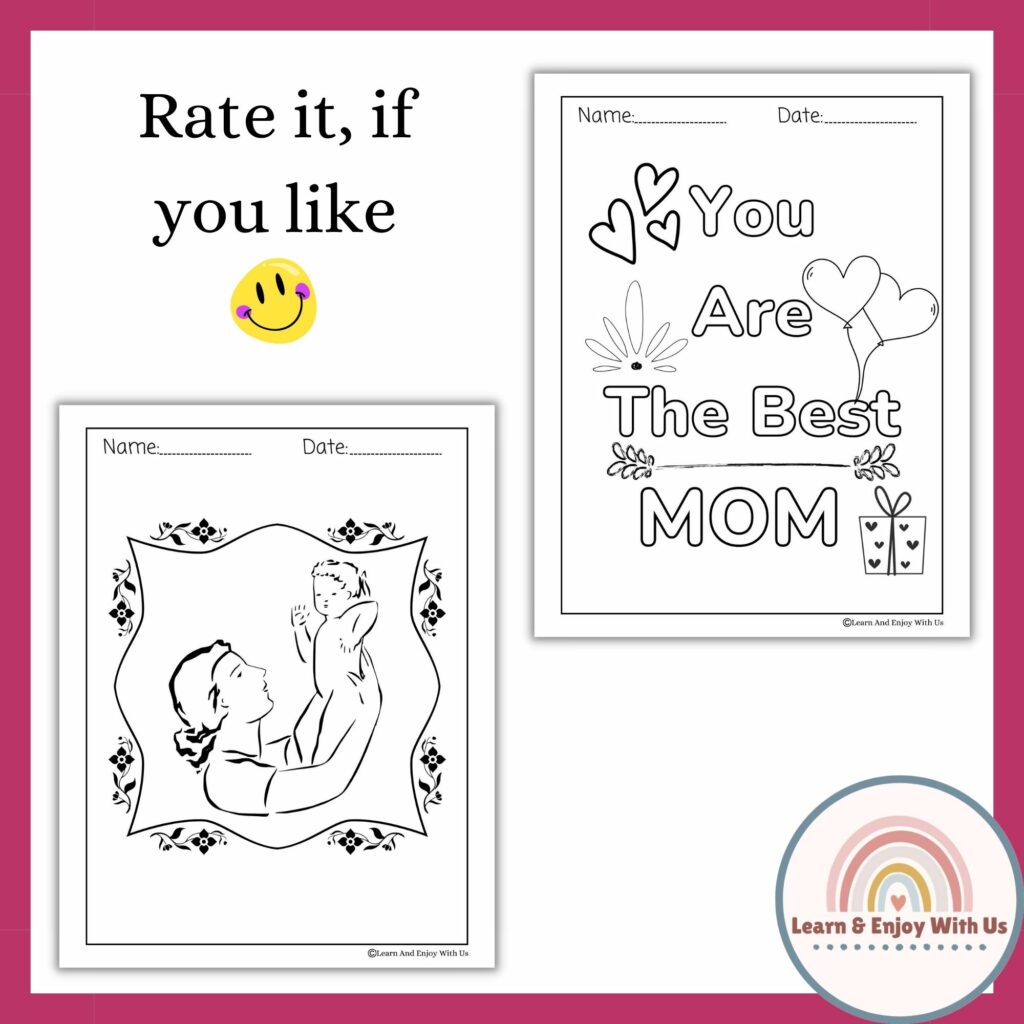 Mothers Day Coloring Pages For Preschool Kindergarten And 1st Grade ...