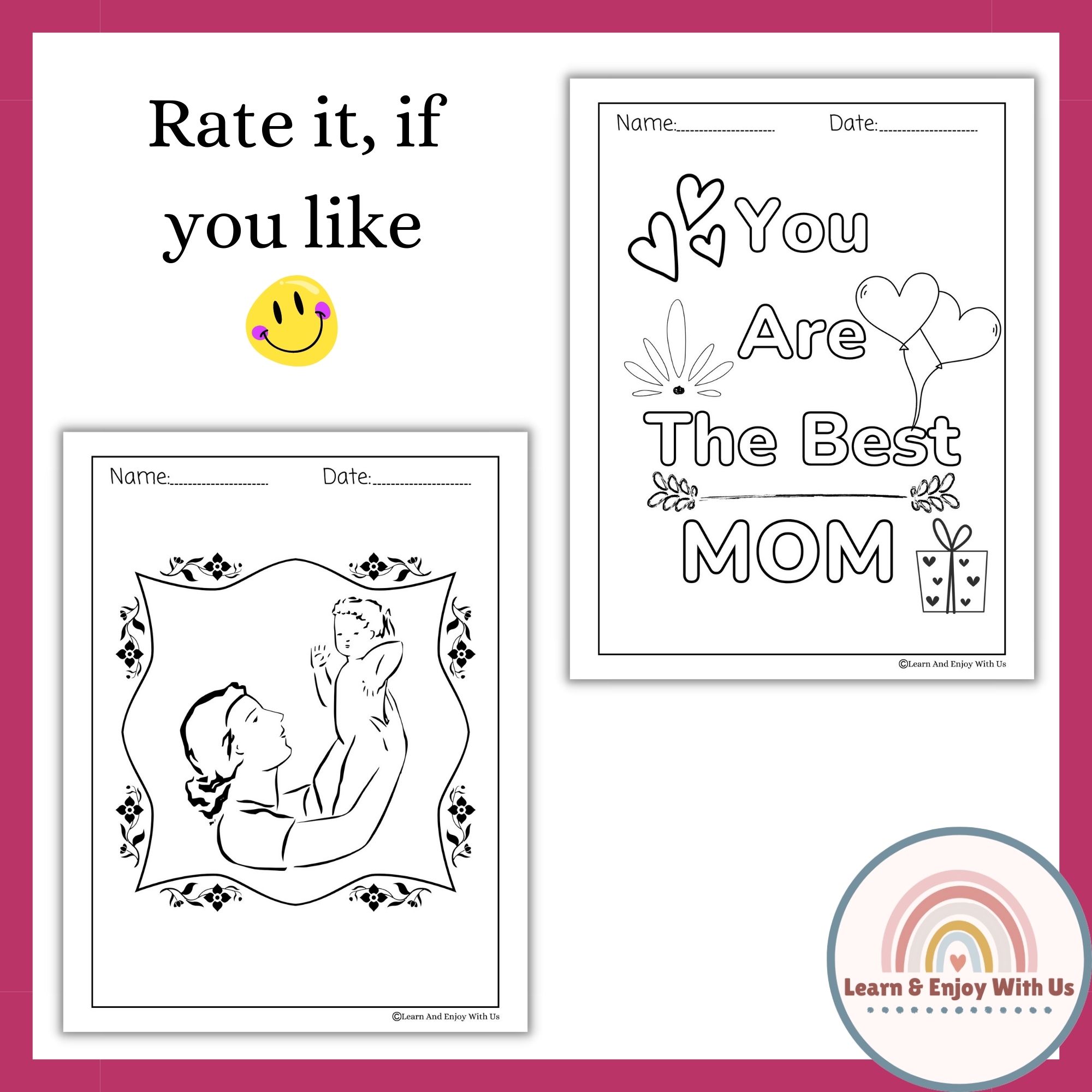 Mothers Day Coloring Pages For Preschool Kindergarten And 1st Grade ...