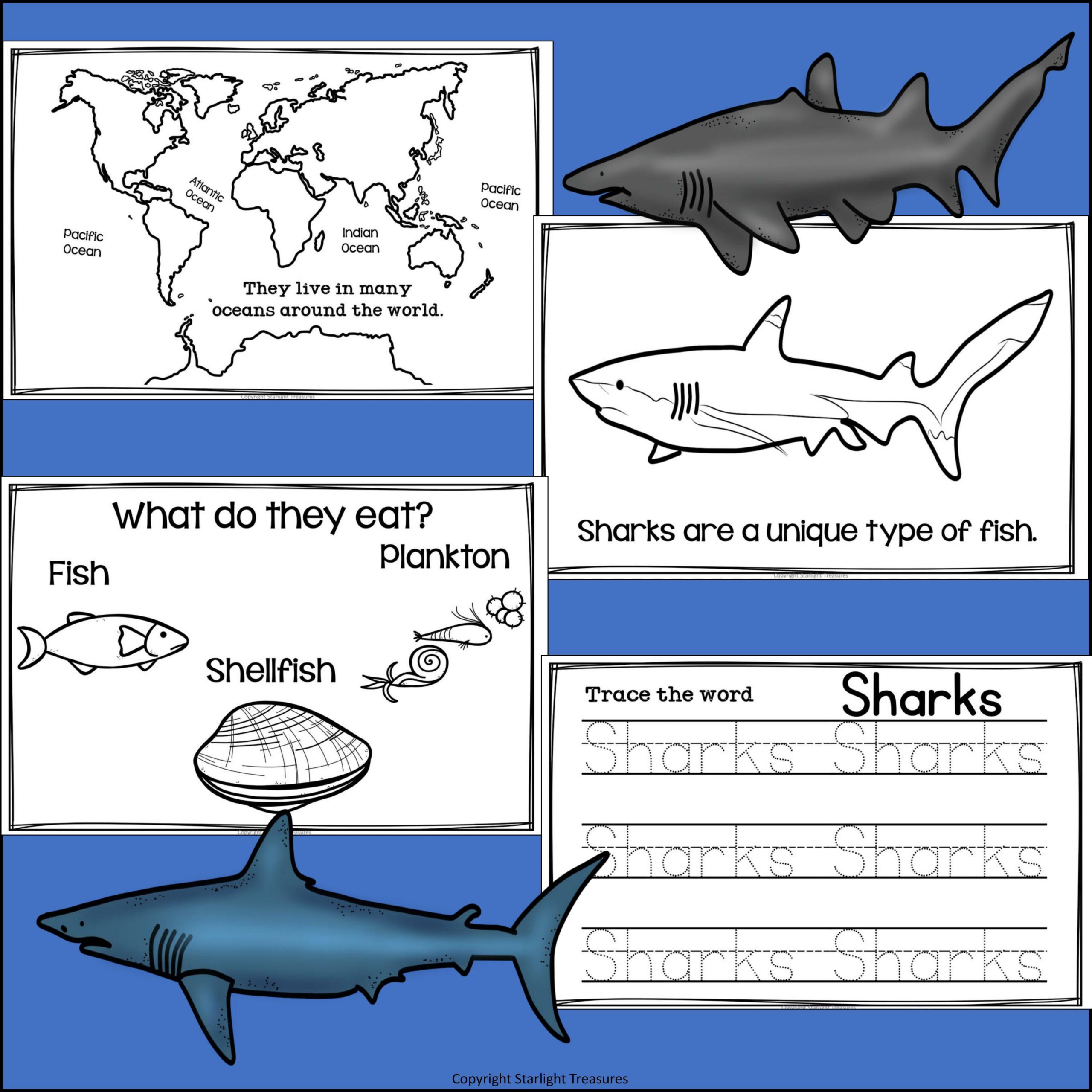 Sharks Mini Book for Early Readers - Animal Study | Made By Teachers