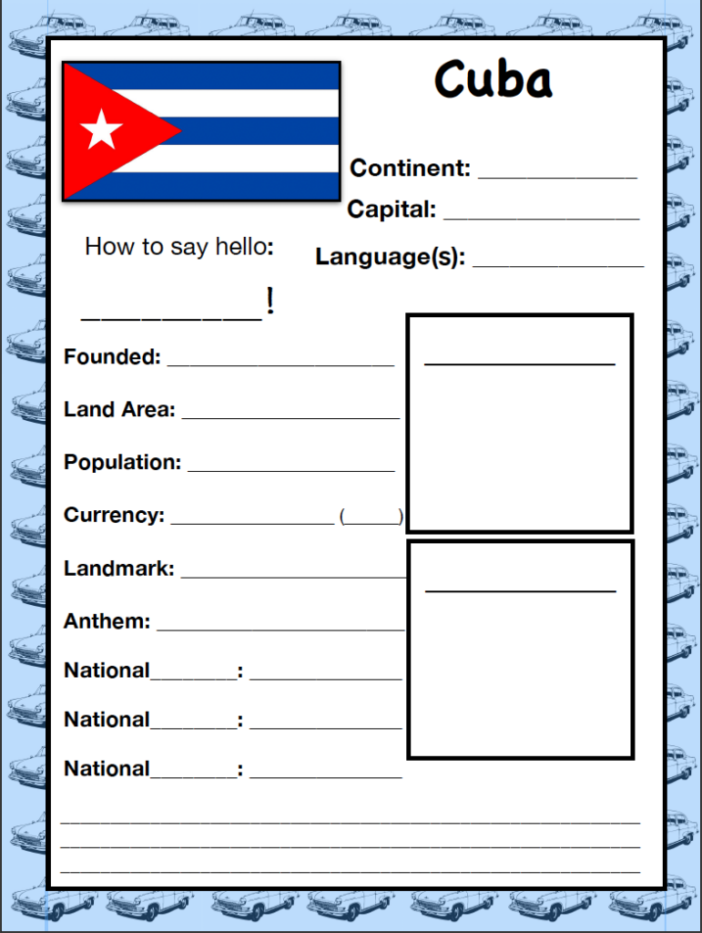 CUBA History & Geography, Travel The World Worksheet | Made By Teachers