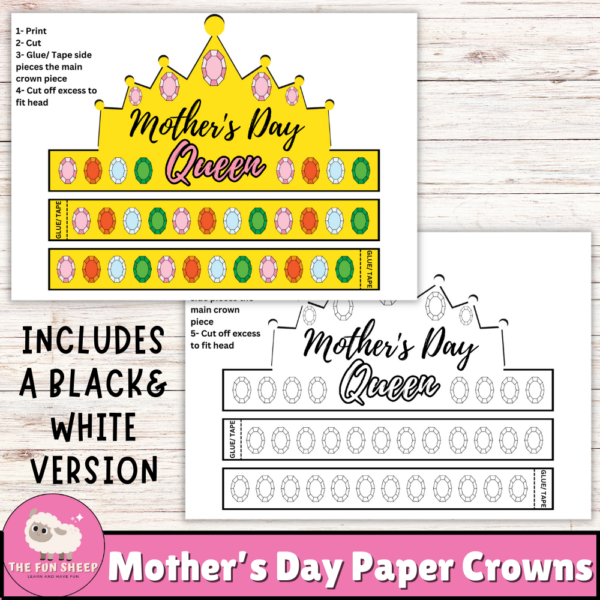 Mother’s Day Paper Crowns | Headbands Coloring Printable Templates for ...