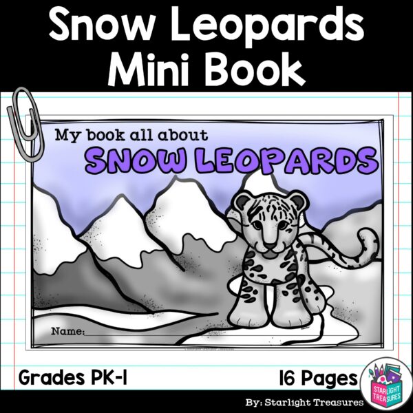 Snow Leopard Mini Book for Early Readers - Animal Study | Made By Teachers