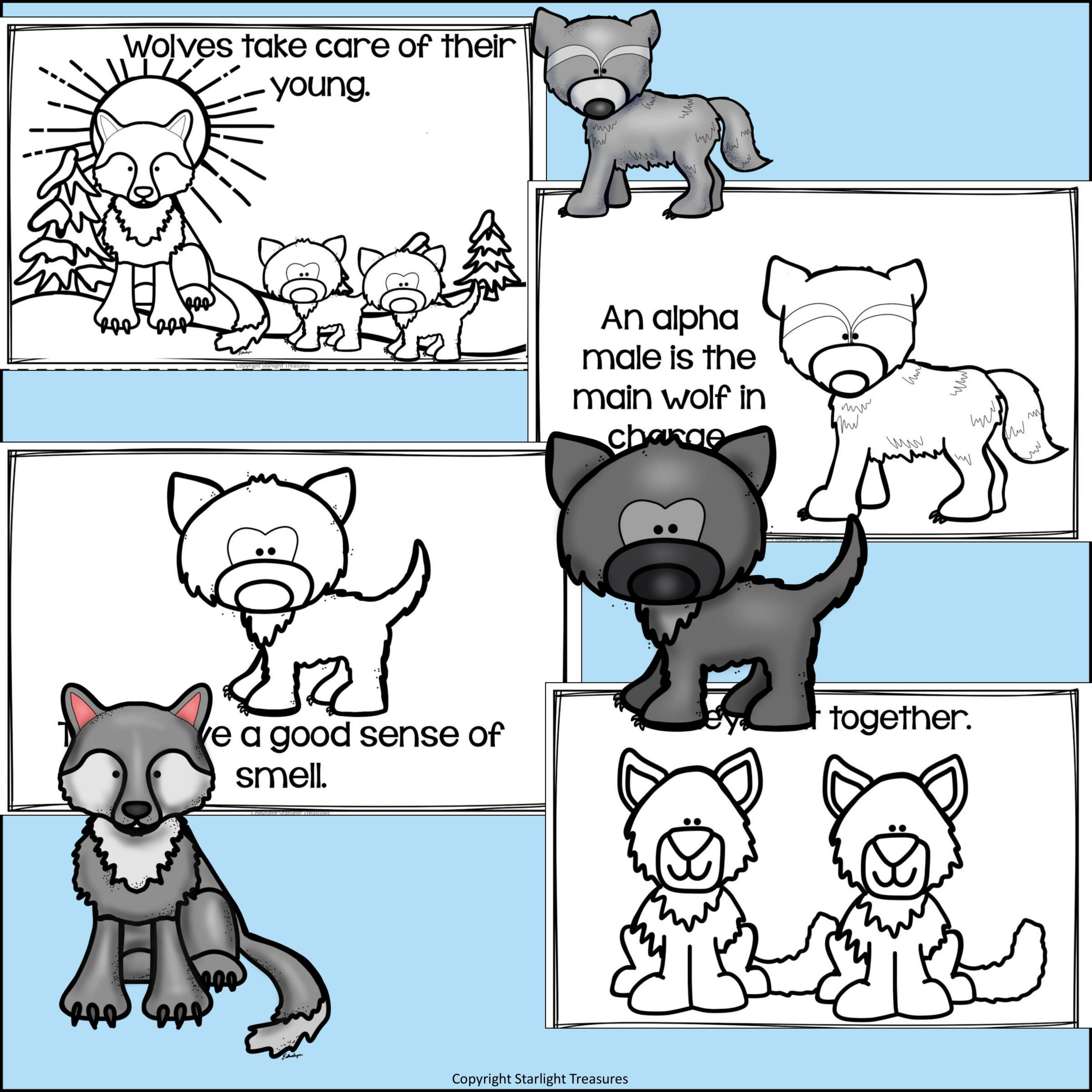 Wolves Mini Book for Early Readers - Animal Study | Made By Teachers