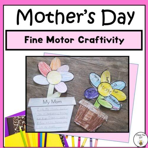 Mothers Day 2d Fine Motor Craft Color Cut Paste and write Craftivity OT ...