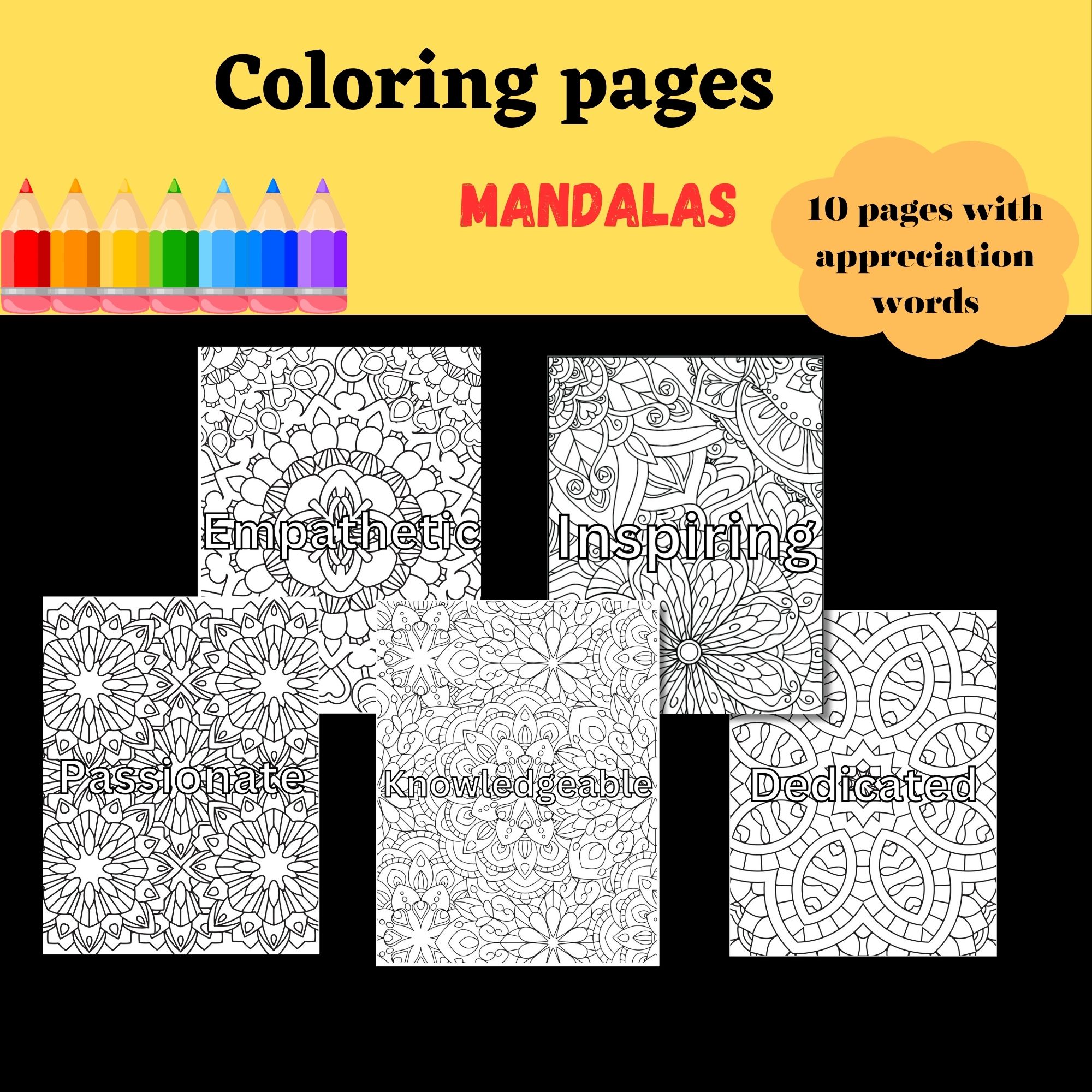 Teacher appreciation week mandala coloring page | Made By Teachers