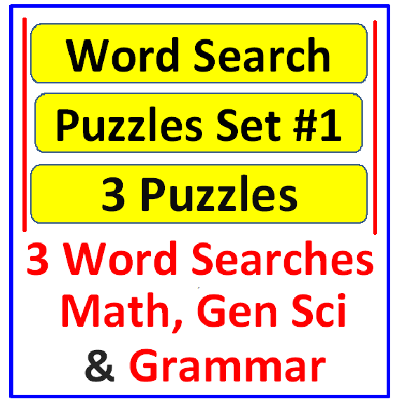 Word Search Puzzles Set #1 - 3 Puzzles | Made By Teachers