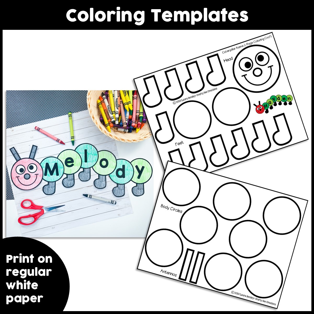 Caterpillar Name Craft | Spring Activities | Bulletin Board | Editable ...