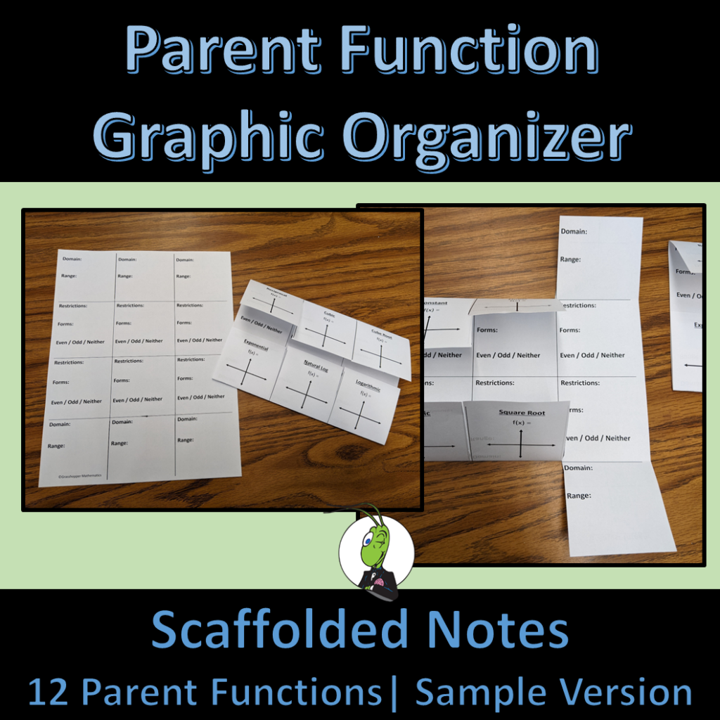 Parent Functions Folding Graphic Organizer Algebra 2 | Made By Teachers