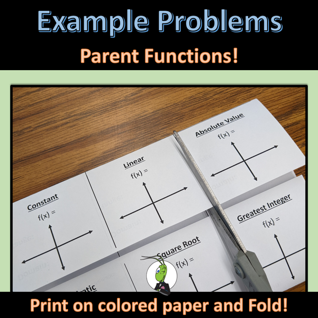 Parent Functions Folding Graphic Organizer Algebra 2 | Made By Teachers