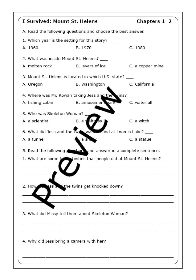 Lauren Tarshis "I Survived the Eruption of Mount St. Helens, 1980 ...