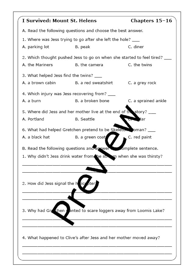 Lauren Tarshis "I Survived the Eruption of Mount St. Helens, 1980 ...