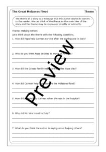 Lauren Tarshis "I Survived the Great Molasses Flood, 1919" worksheets ...