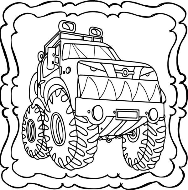 Monster Truck Coloring Book : Easy and Fun Monsters Truck Coloring Book ...