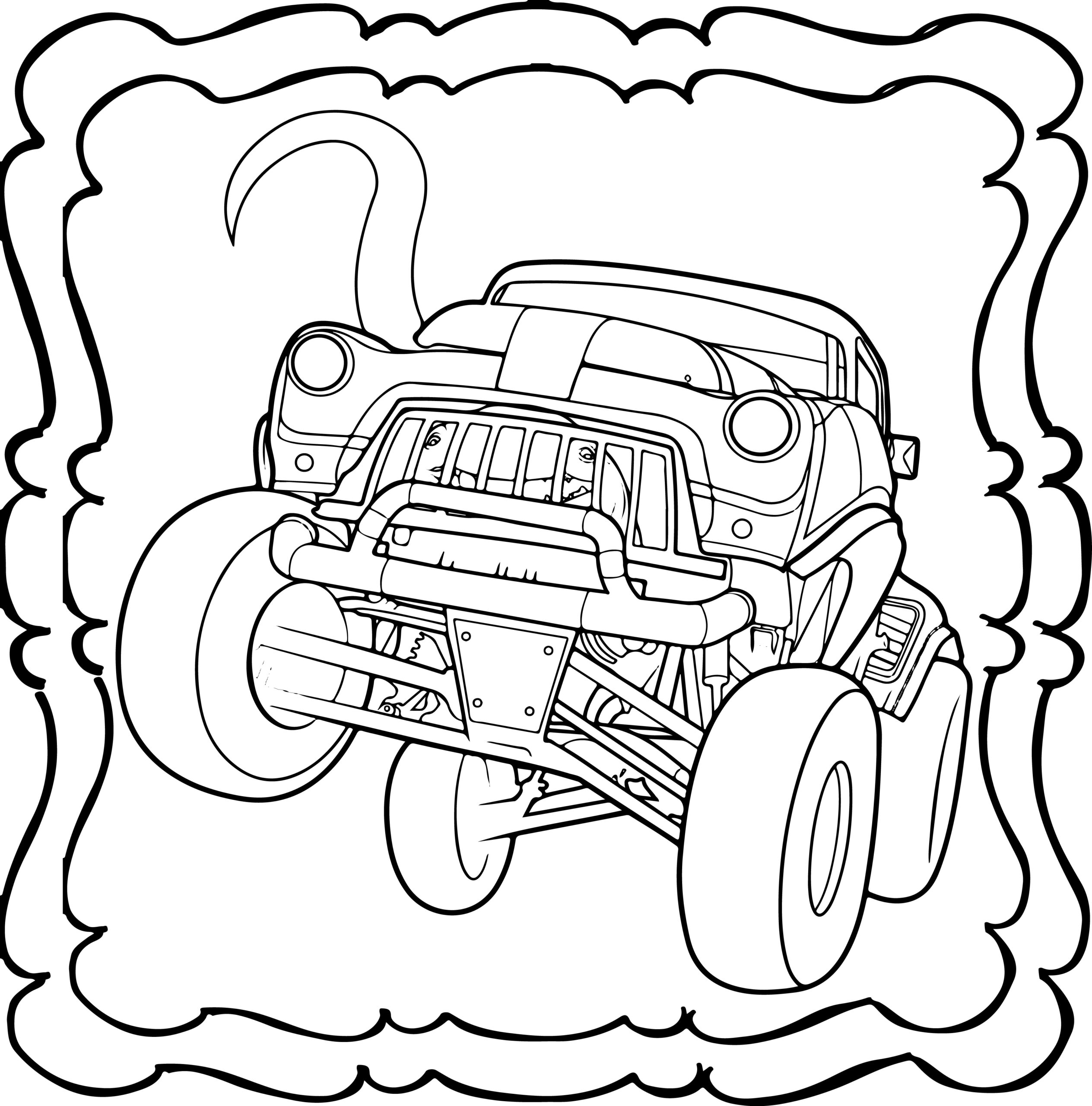 Monster Truck Coloring Book : Easy and Fun Monsters Truck Coloring Book ...