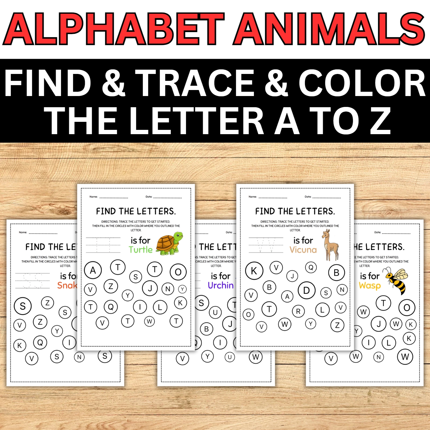 Jungle Adventures: Animal Alphabet for Kids - Find, Trace & Color A to ...