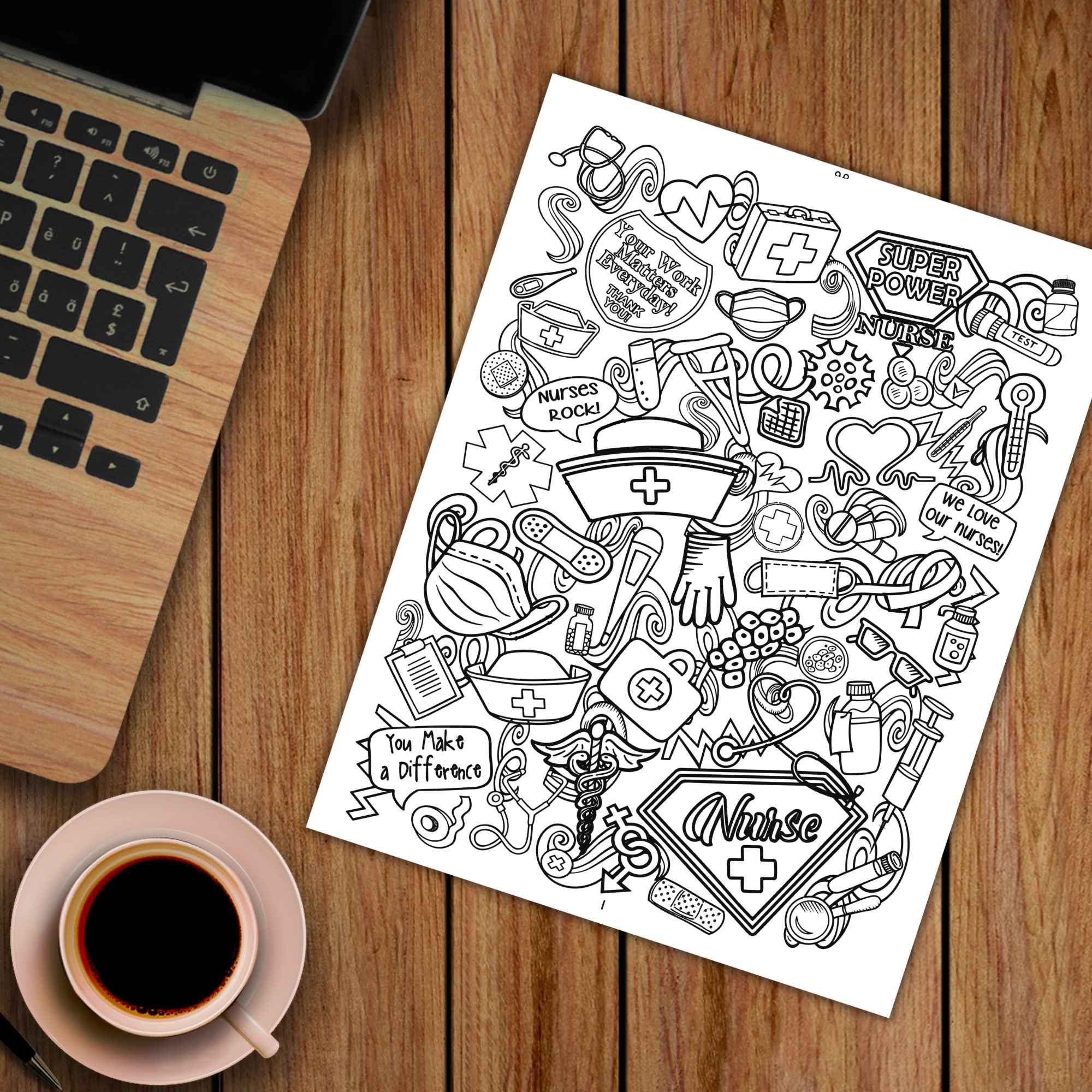 Nurses Coloring page | Nurses Month | Hospital coloring page | You make ...