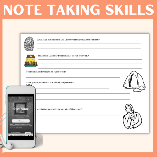 Limetown Season One Active Listening Notes Handouts | Made By Teachers