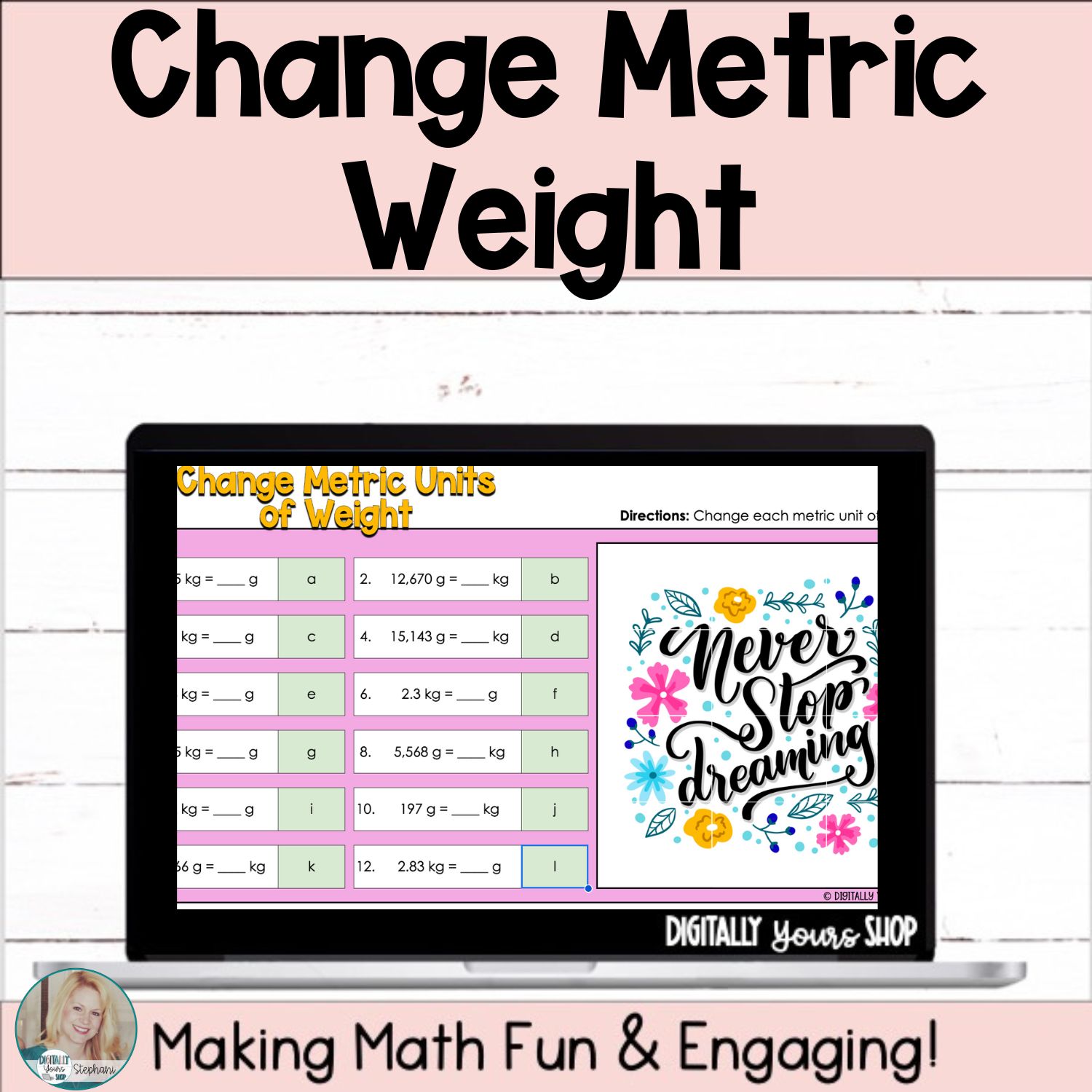 Change Convert Metric Units Of Weight Digital Self Checking Math Change Convert Metric Units Of Weight Digital Self Checking Math