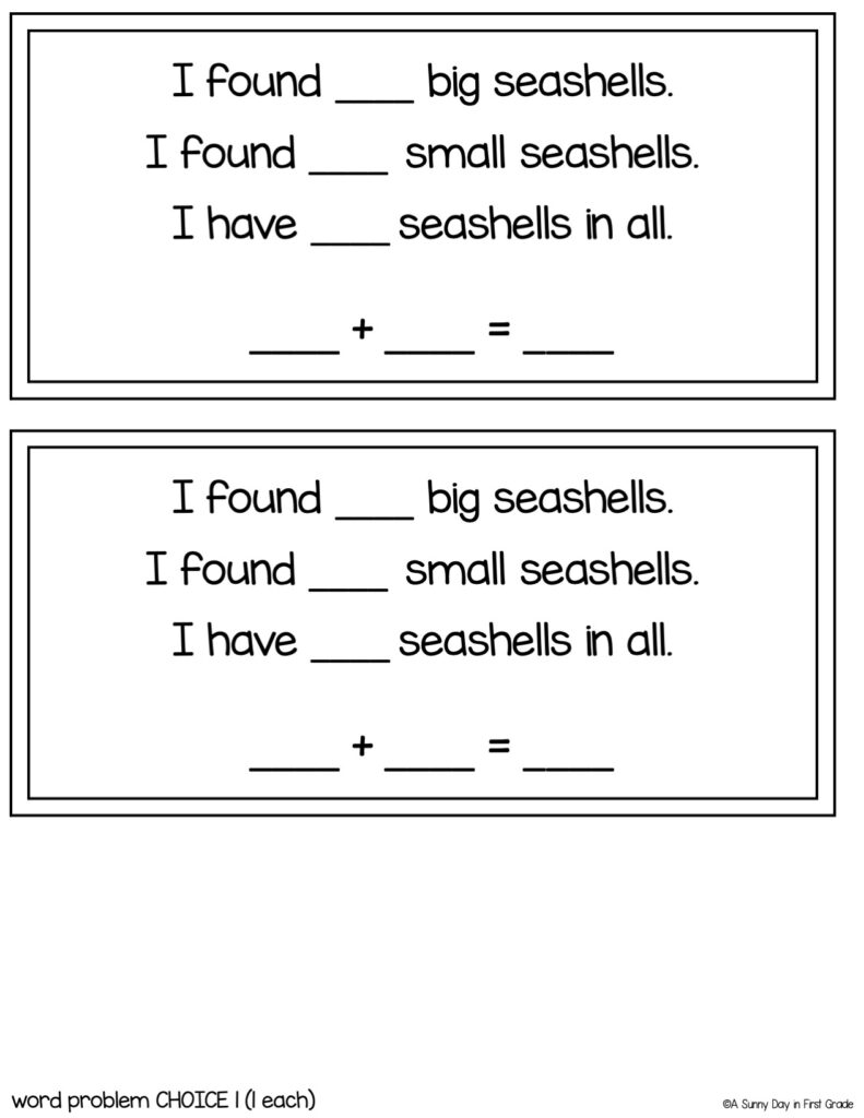 Beach Addition or Subtraction Math Craft | Made By Teachers