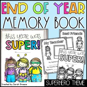 End of Year Memory Book (Superhero Theme) | Made By Teachers
