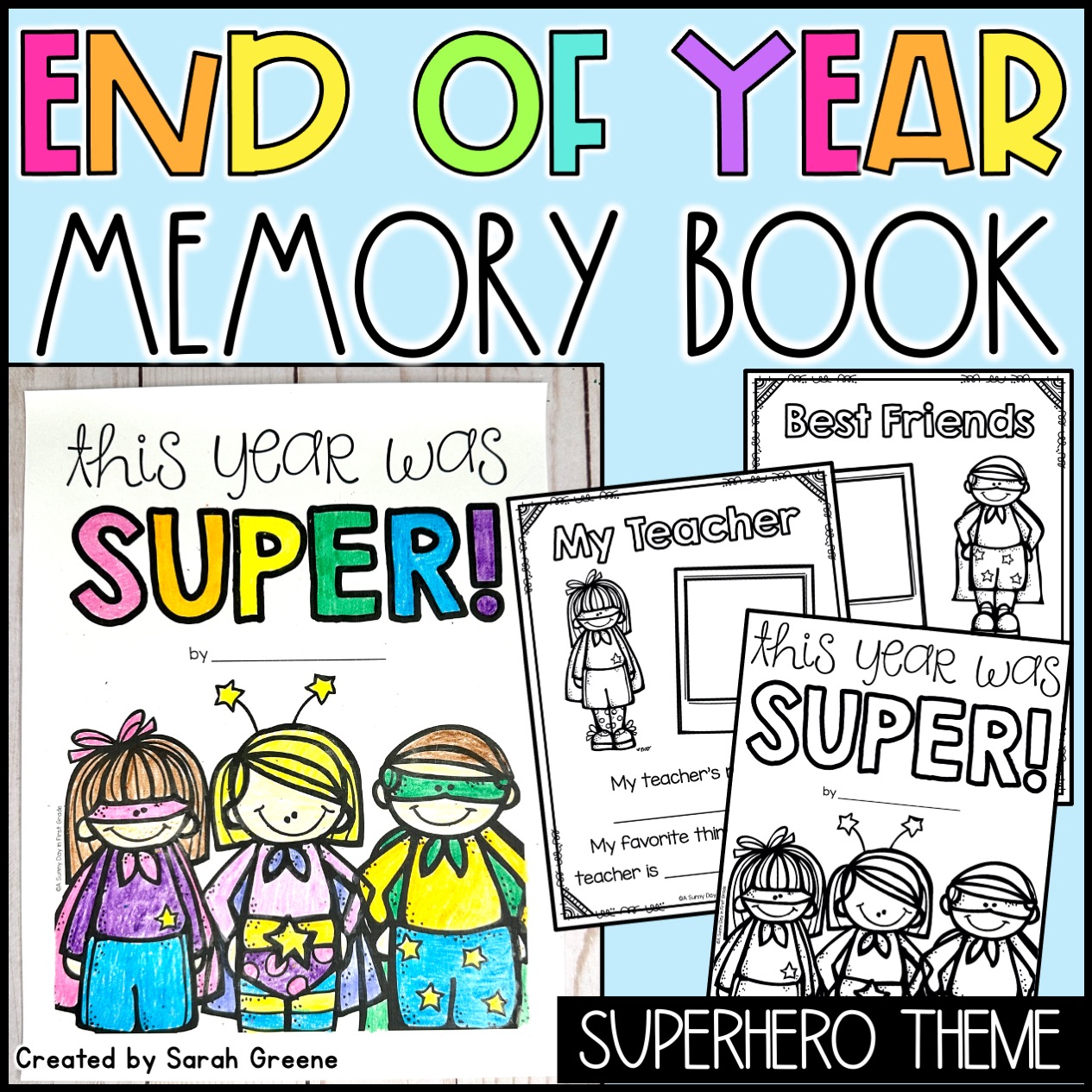 End of Year Memory Book (Superhero Theme) | Made By Teachers