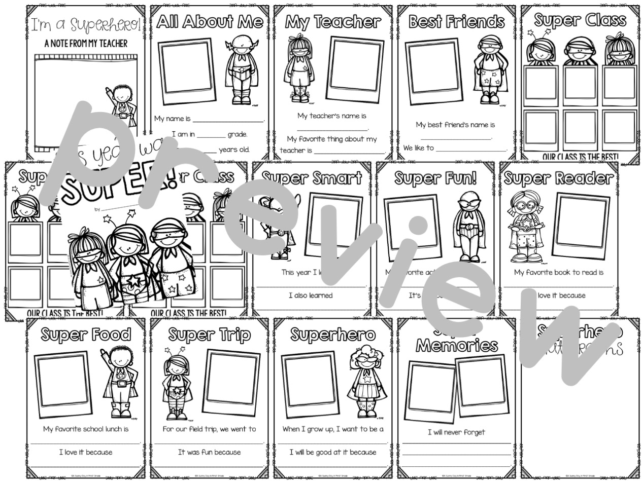 End of Year Memory Book (Superhero Theme) | Made By Teachers