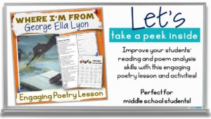 Where I'm From by George Ella Lyon - Poetry Mini Lesson - Print and ...