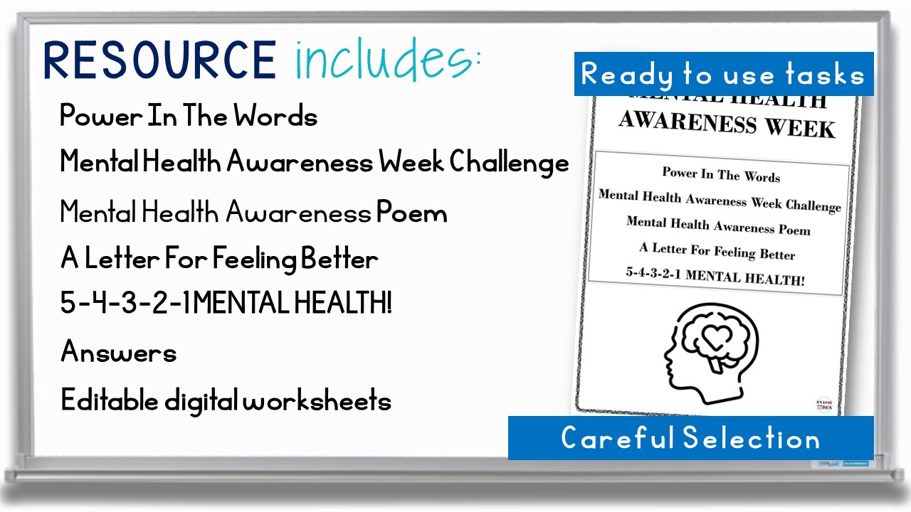 Mental Health Awareness Week Bell Ringers and Morning Work - Print and ...