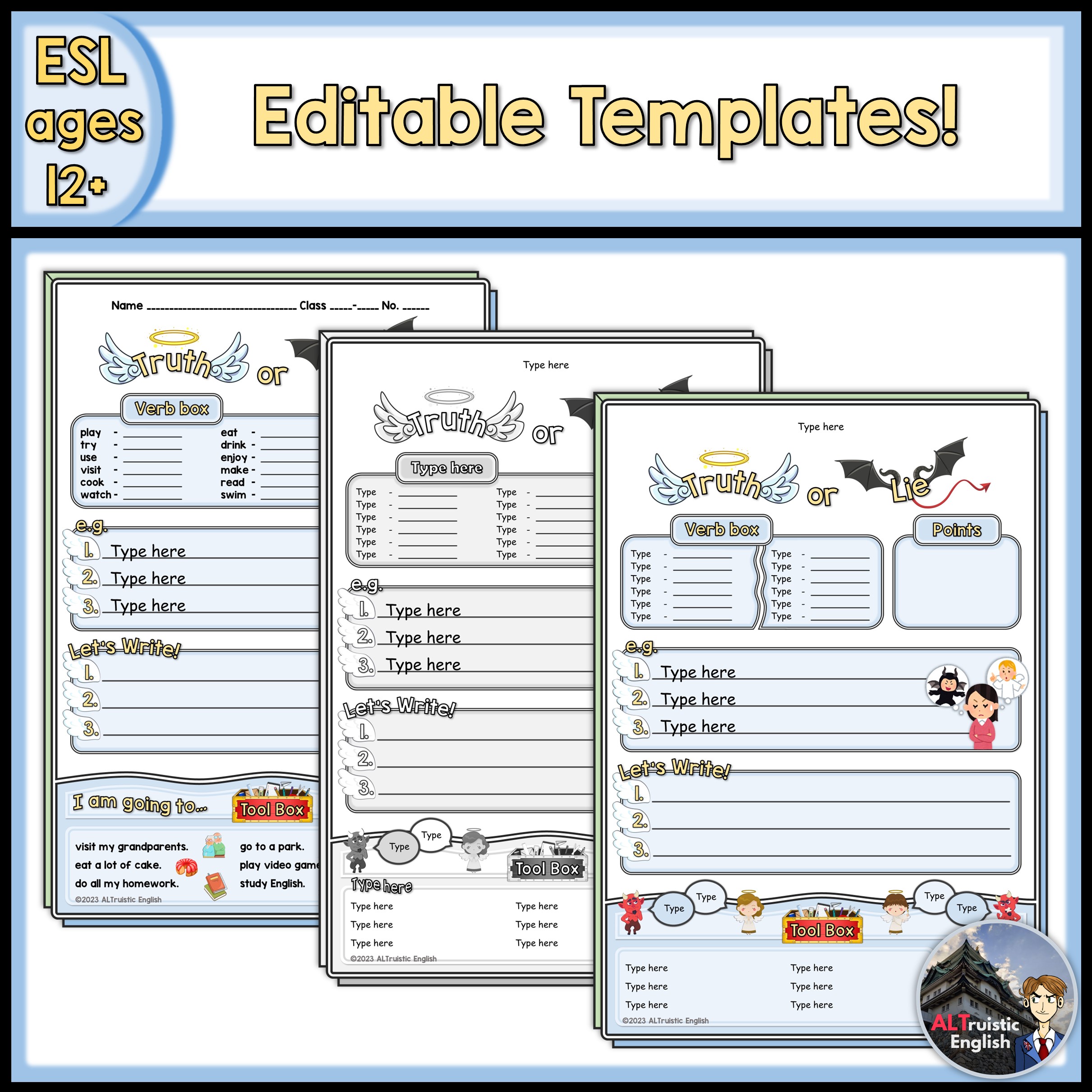 Truth or Lie Past & Future Tense ESL Warm-up, Practice, Review Activity ...