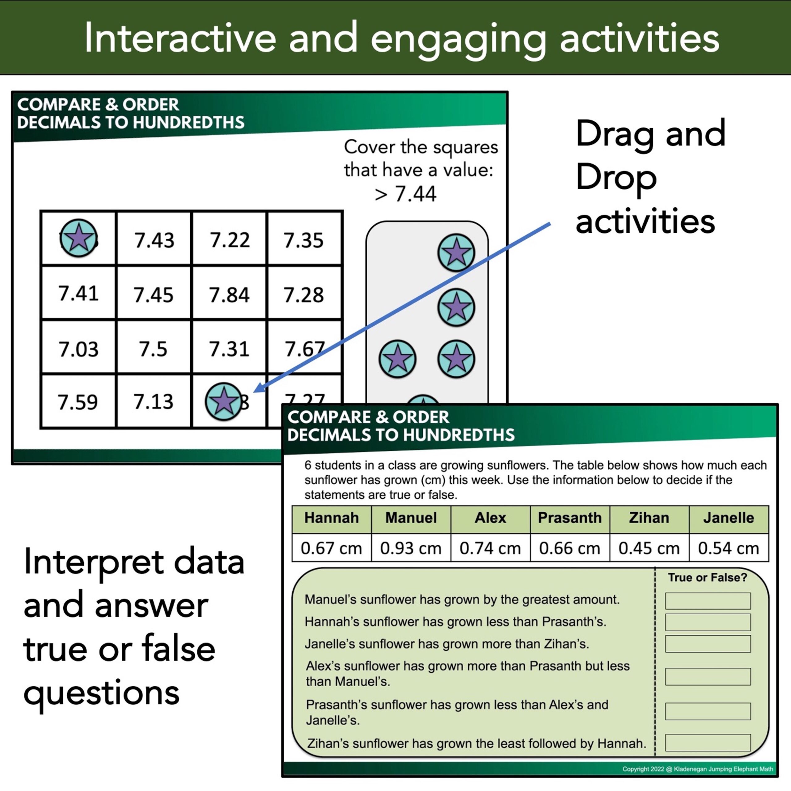 Comparing and Ordering Decimals to hundredths Google Slides and ...