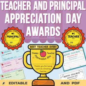 Teacher and Principal Appreciation Day Albums BUNDLE | Made By Teachers