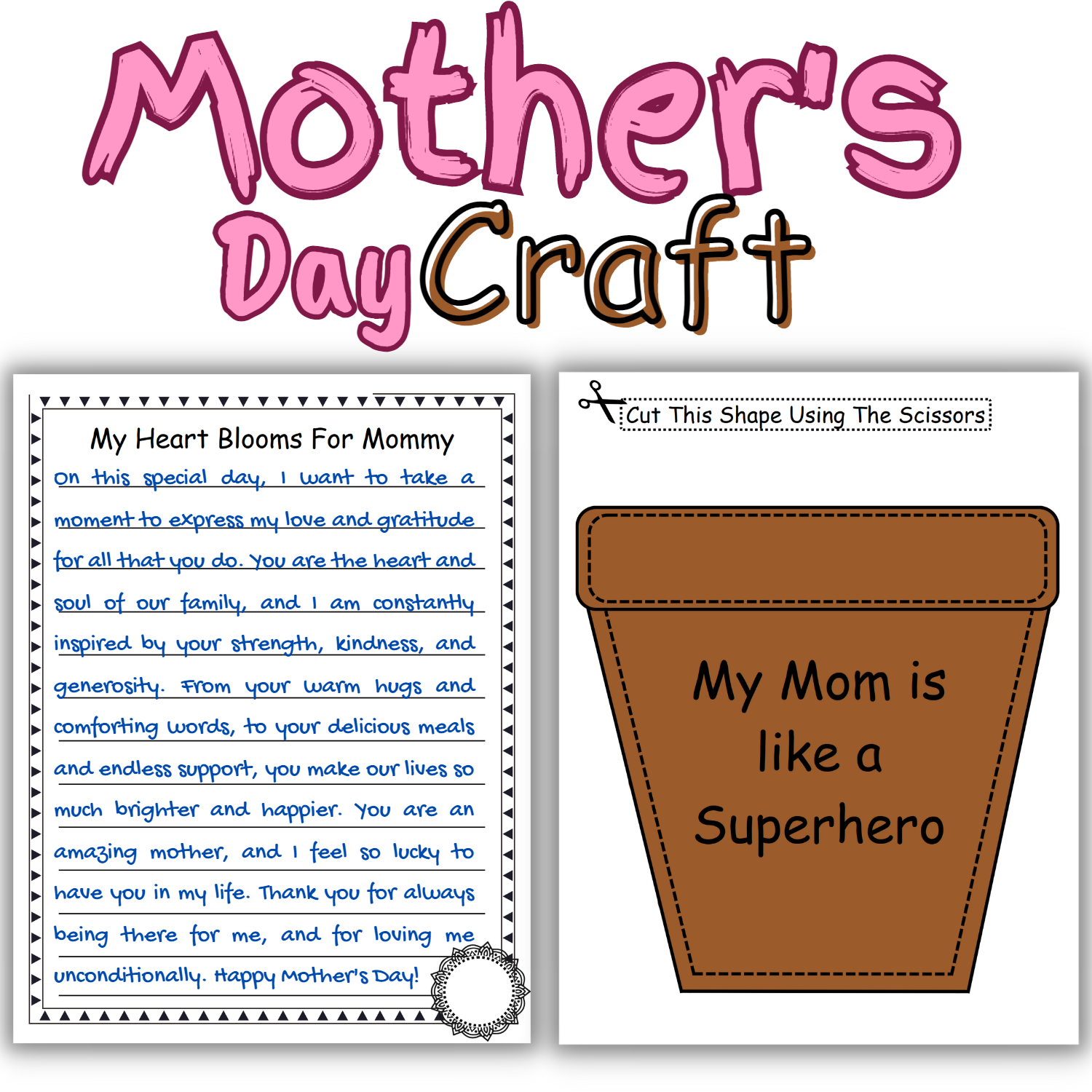 Mother's Day Flower Craft-May Activities-Mother's Day Gift Ideas-Card ...