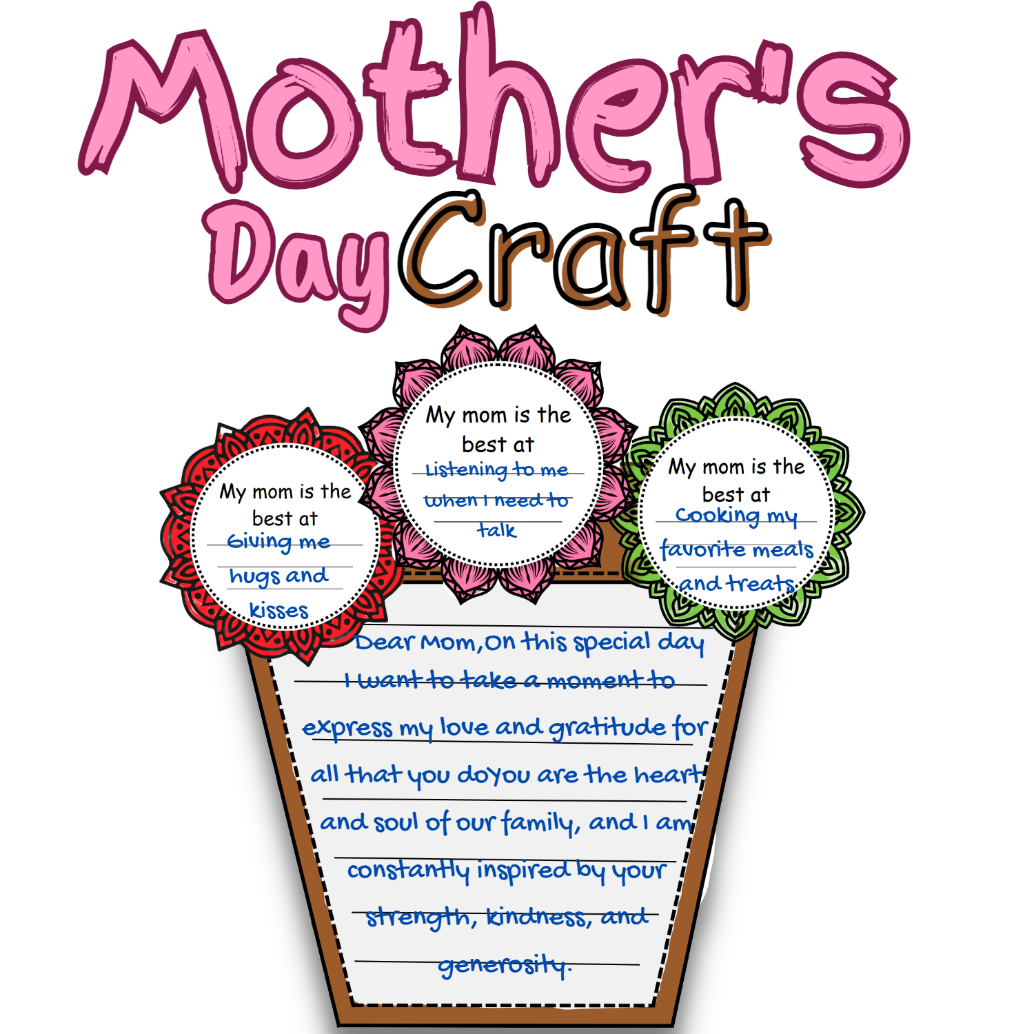 Mother's Day Flower Craft-May Activities-Mother's Day Gift Ideas-Card ...
