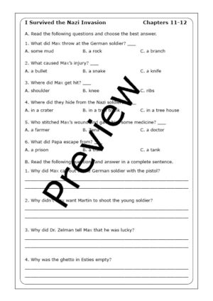 Lauren Tarshis "I Survived the Nazi Invasion, 1944" worksheets | Made ...
