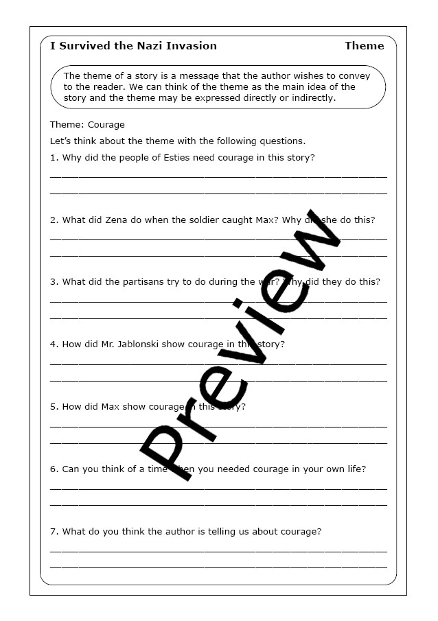 Lauren Tarshis "I Survived the Nazi Invasion, 1944" worksheets | Made ...