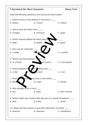 Lauren Tarshis "I Survived the Nazi Invasion, 1944" worksheets | Made ...
